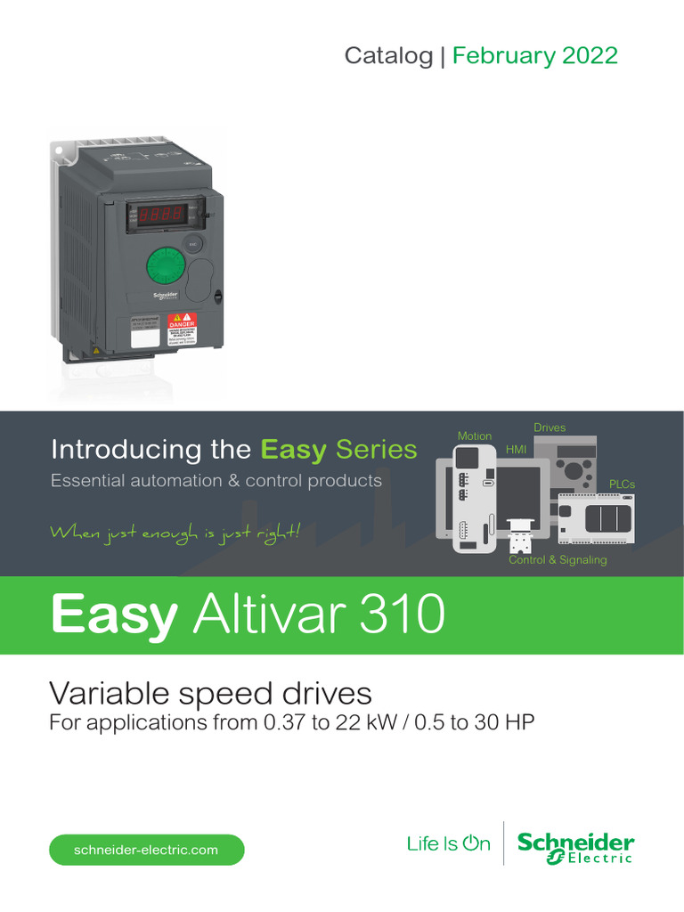 ATV310 Variable Speed Drive Manual | PDF | Electric Motor | Electrical ...