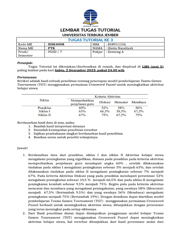 Tugas Tutorial Ke 3. PTK | PDF