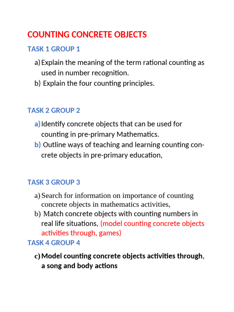 Counting Concrete Objects | PDF