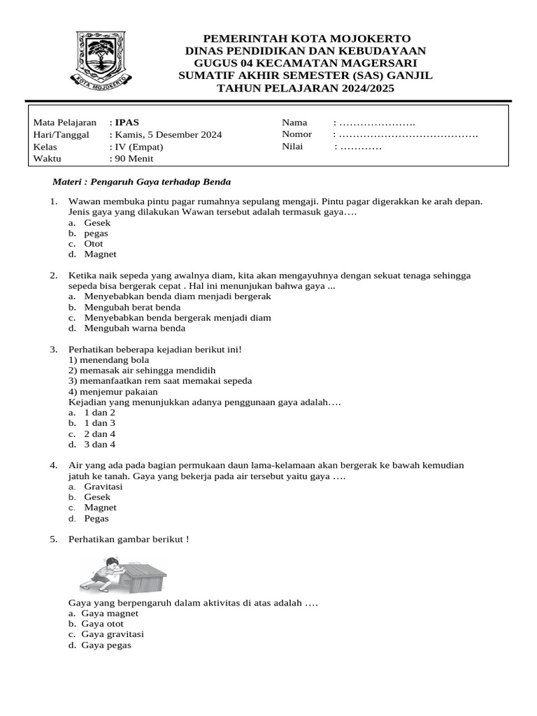 SAS GANJIL IPAS 2024-2025 | PDF