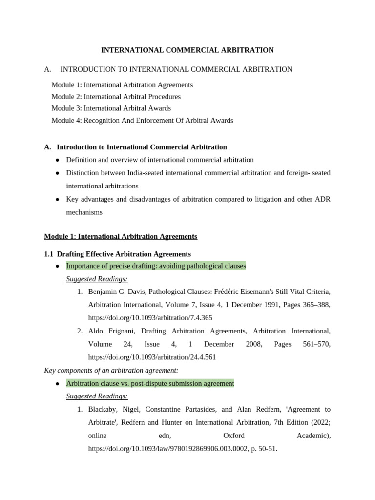 International Commercial Arbitration | PDF | Arbitration | Arbitral Tribunal