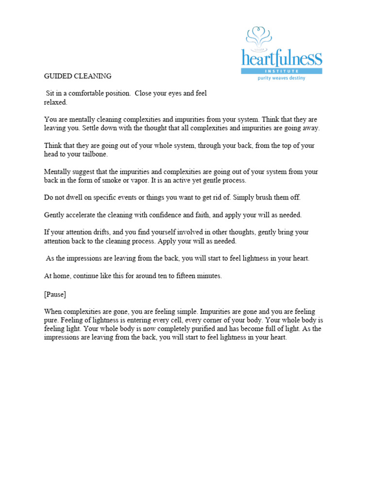 Guided Cleaning Script | PDF