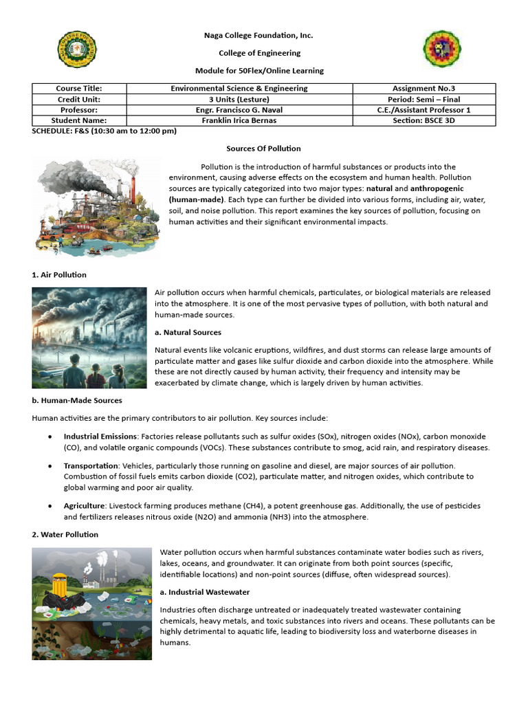 Semifinal Environmental (Report) | PDF | Water Pollution | Pollution