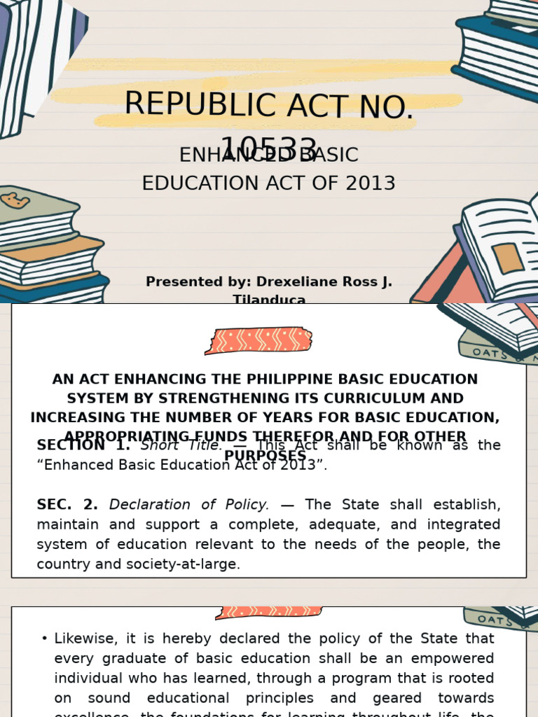 Republic Act No. 10533 | PDF | Curriculum | Secondary Education