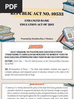 Republic Act No. 10533 - Enhanced Basic Education Act of 2013 | PDF ...
