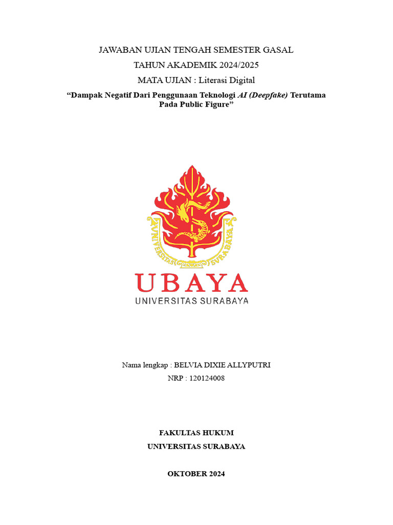 Literasi Digital - B1 - Belvia Dixie A - 120124008 | PDF