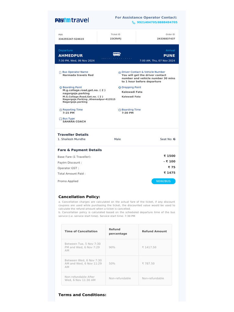 Ahmedpur Pune: Departure Arrival | PDF | Identity Document | Bus