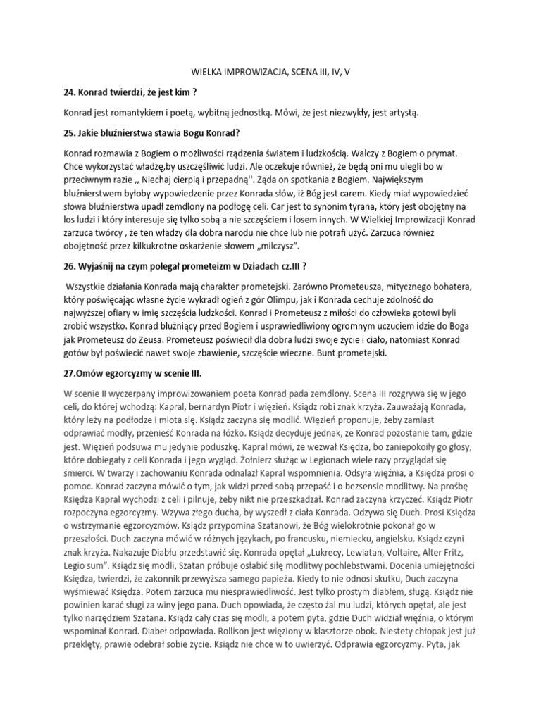 Dziady Scena 2,3,4,5 | PDF