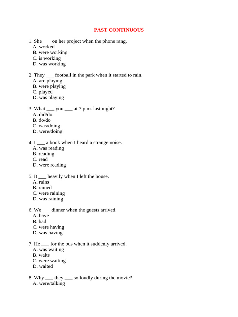 04 - PAST CONTINOUS | PDF