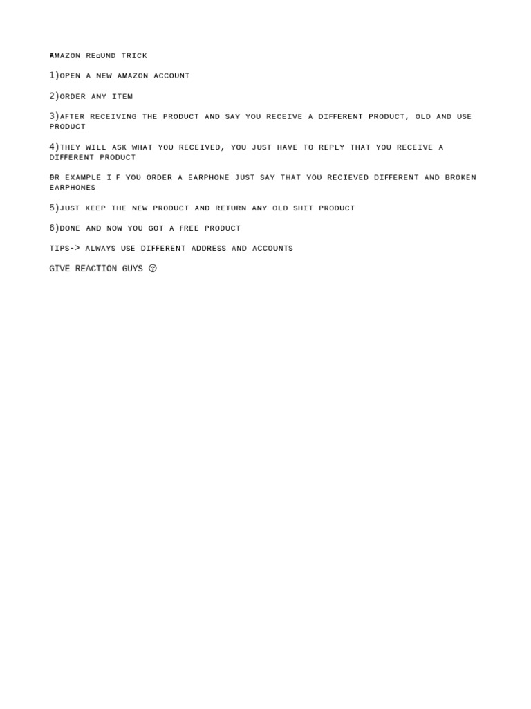 Amazon Refund Trick | PDF