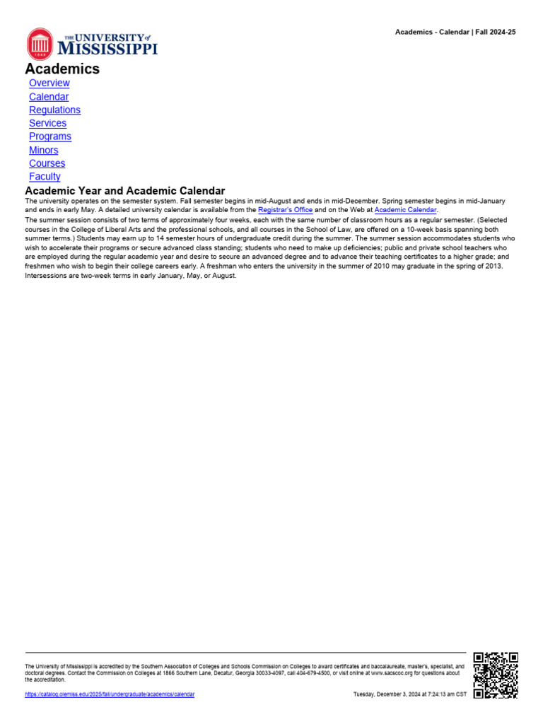 Ole Miss Calendar | PDF