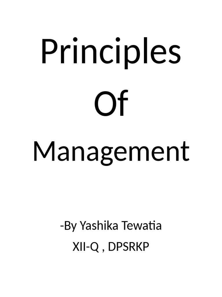 Principles of Management XII BST | PDF | Employment | Wage