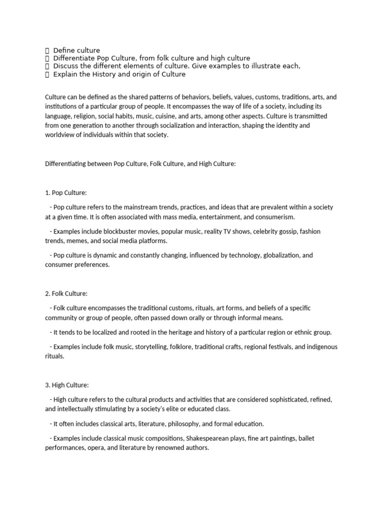 Define-culture | PDF | Folklore | Popular Culture