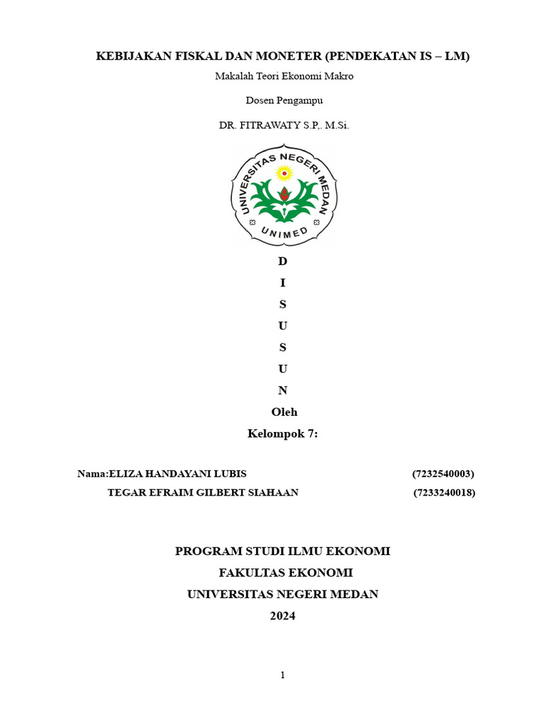 Kebijakan Fiskal dan Moneter IS-LM | PDF