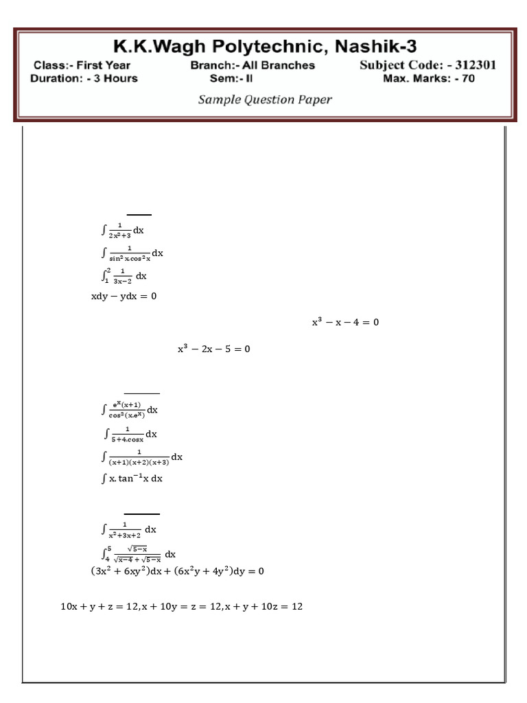 3.sample QP - AMS-312301 - MET PDF | PDF | Mathematics | Statistical Theory
