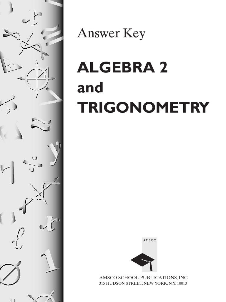 Algebra 2 and Trigonometry Textbookanswer Key | PDF | Function ...