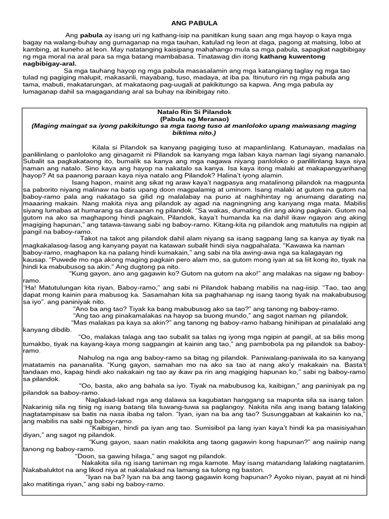 Ang Pabula | PDF
