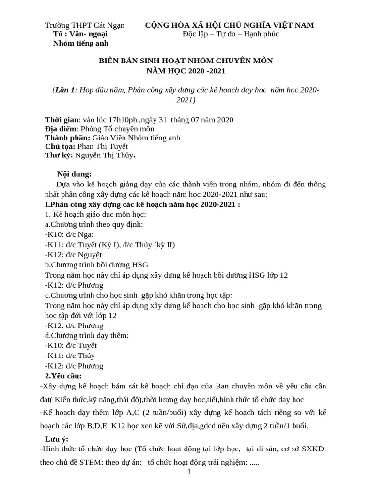 BB thực hiện CĐ DH, NCBH | PDF