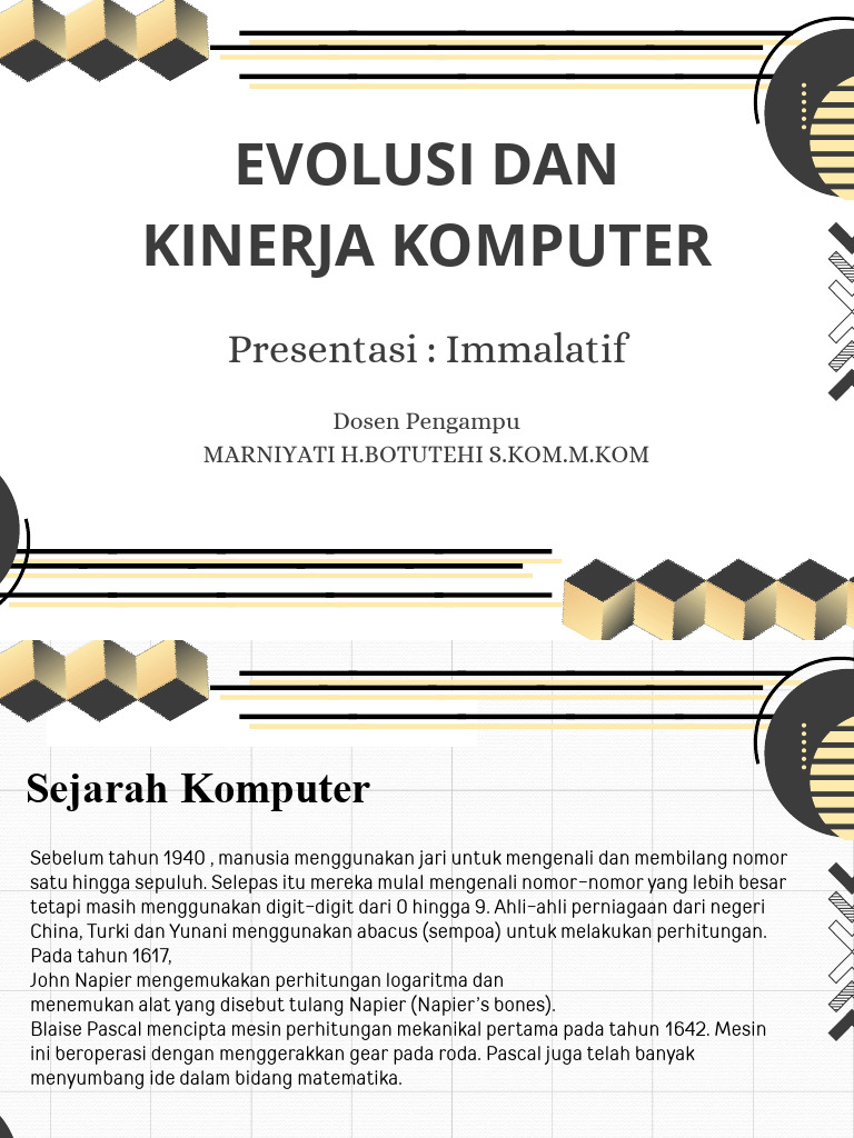 Evolusi Dan Kinerja Komputer Imma | PDF