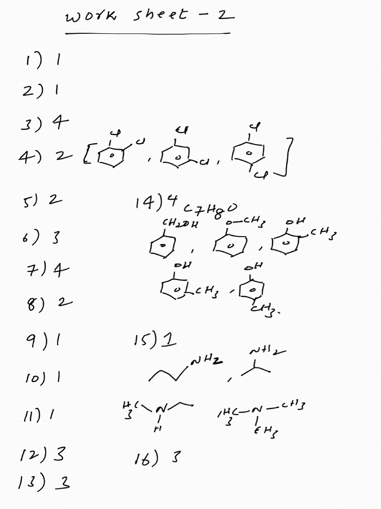 IUPAC NOMENCLATURE WORKSHEET SOL -2 | PDF