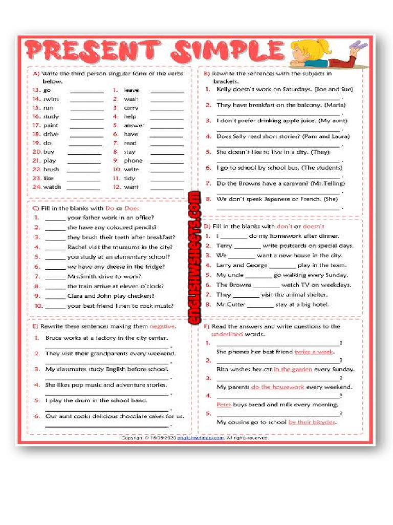 Soal Simple Present Tense 1 | PDF