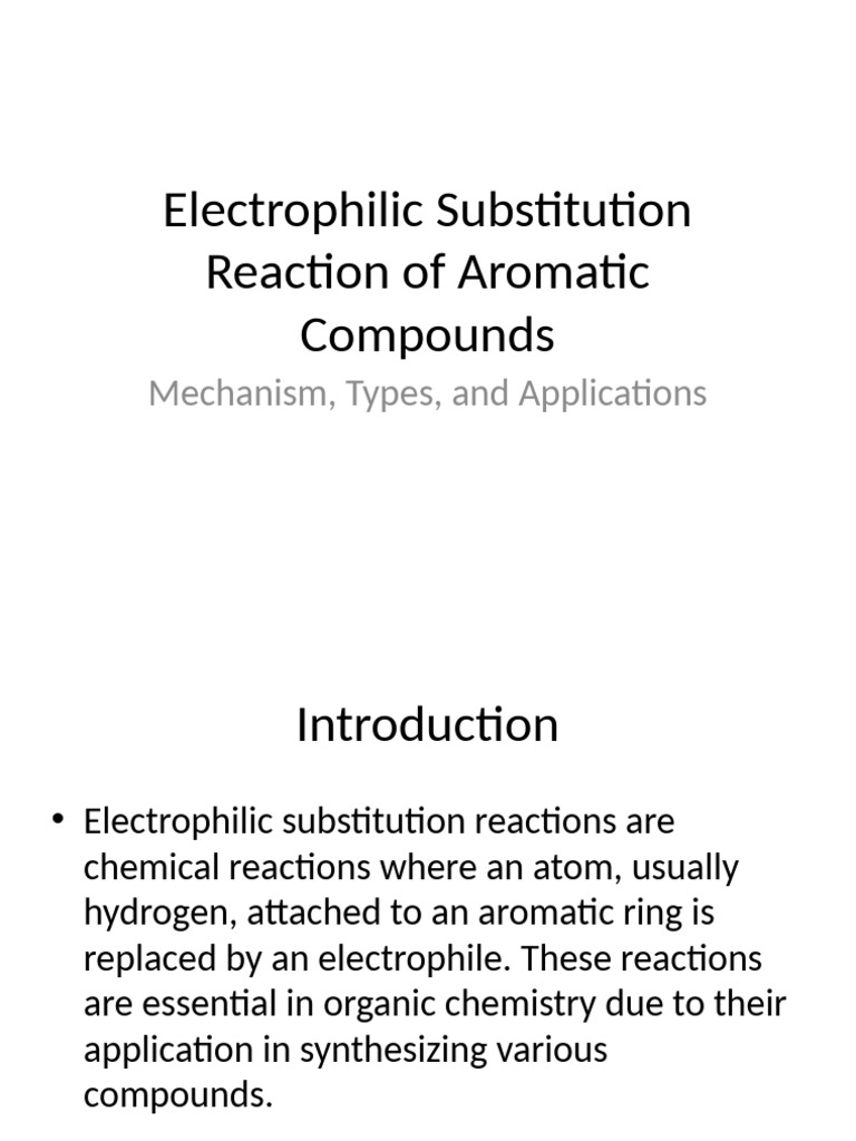 Electrophilic Substitution Reaction | PDF