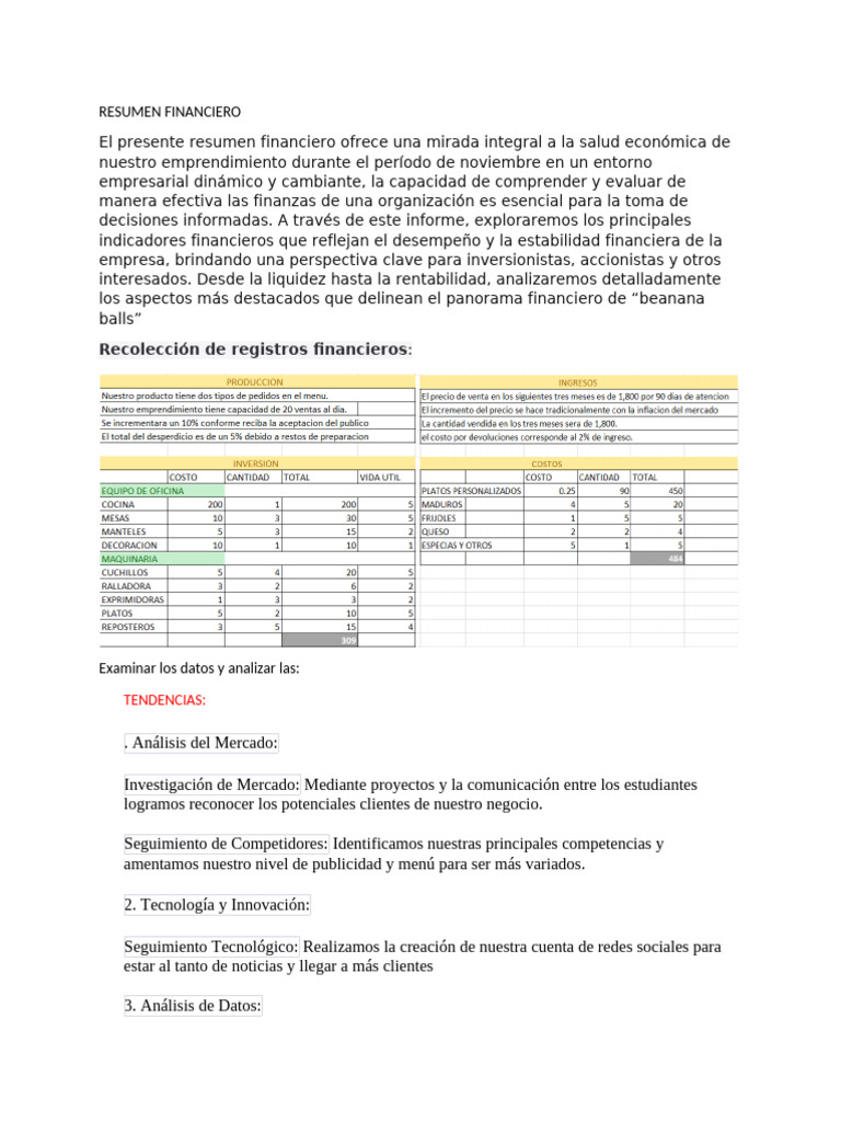 Resumen Financiero | PDF | Economias | Business