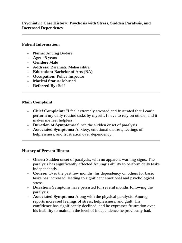 case 37 | PDF | Psychotherapy | Mental Disorder