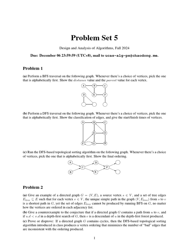 ps5 | PDF | Vertex (Graph Theory) | Algorithms And Data Structures