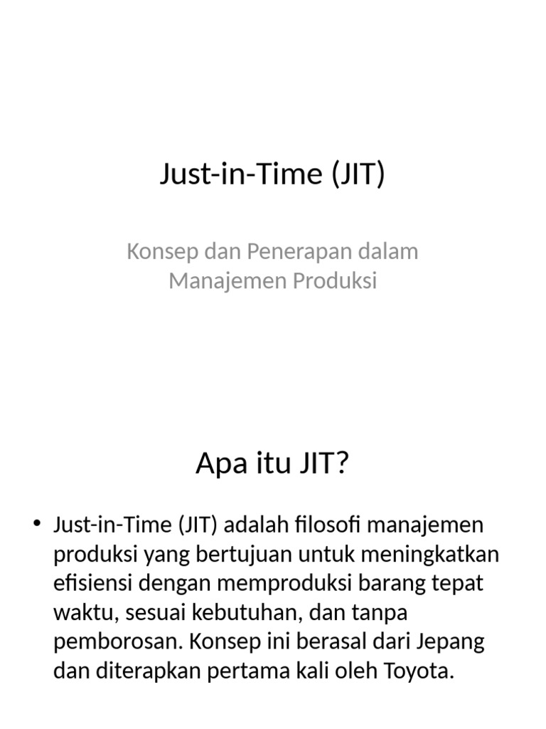 JIT Presentation | PDF