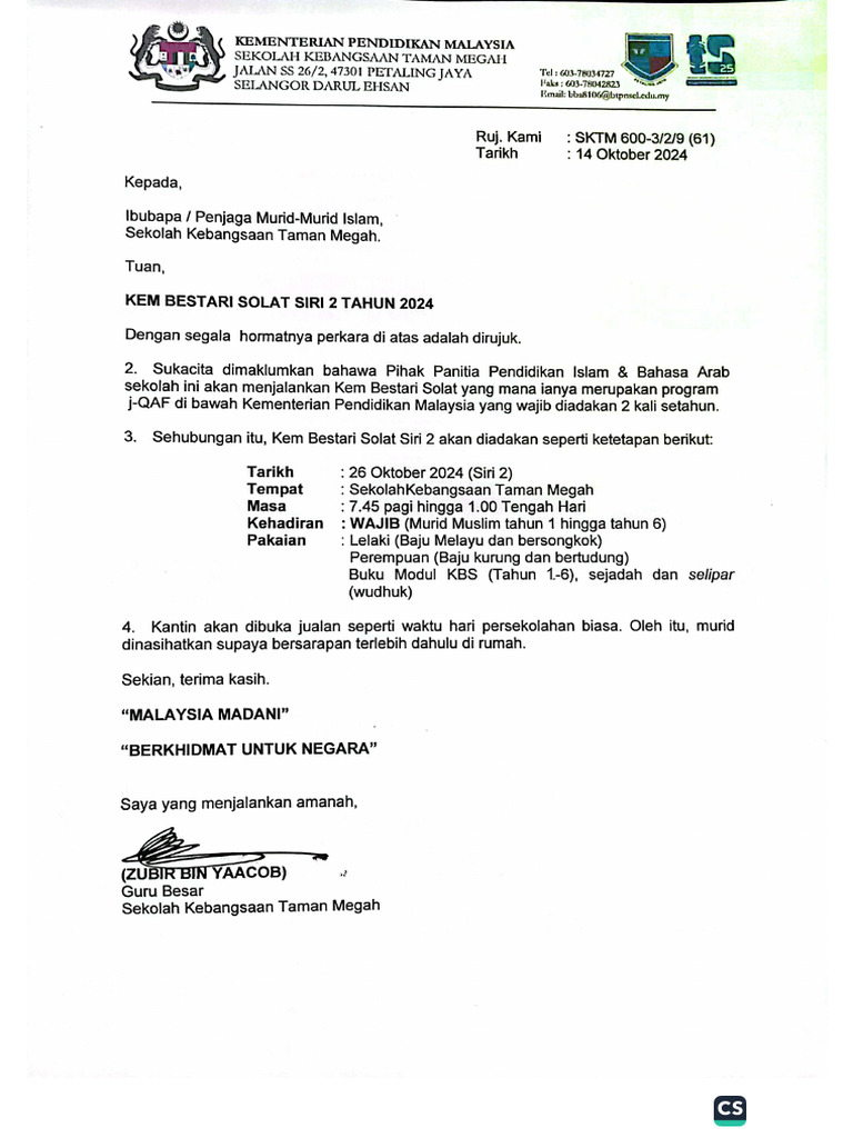 Surat Hebahan Kbs 2 | PDF