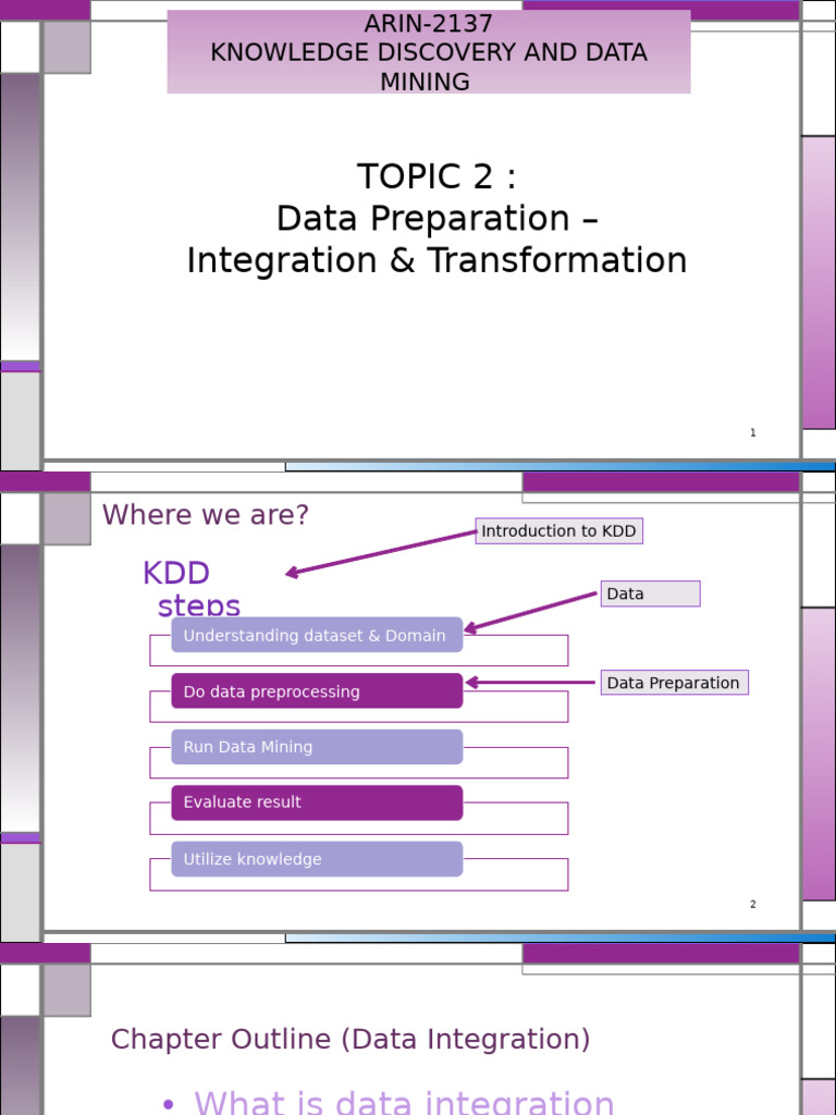 CH2 Data Integration - Transformation | PDF | Data | Data Mining