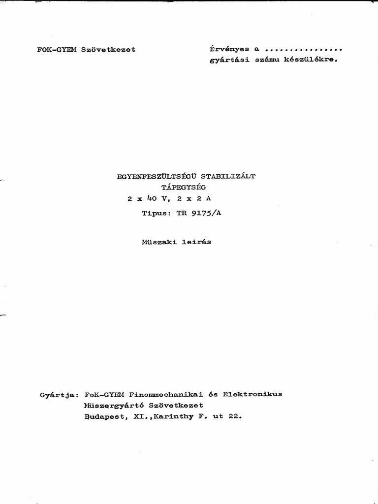 Fok Gyem TR 9175a SM | PDF