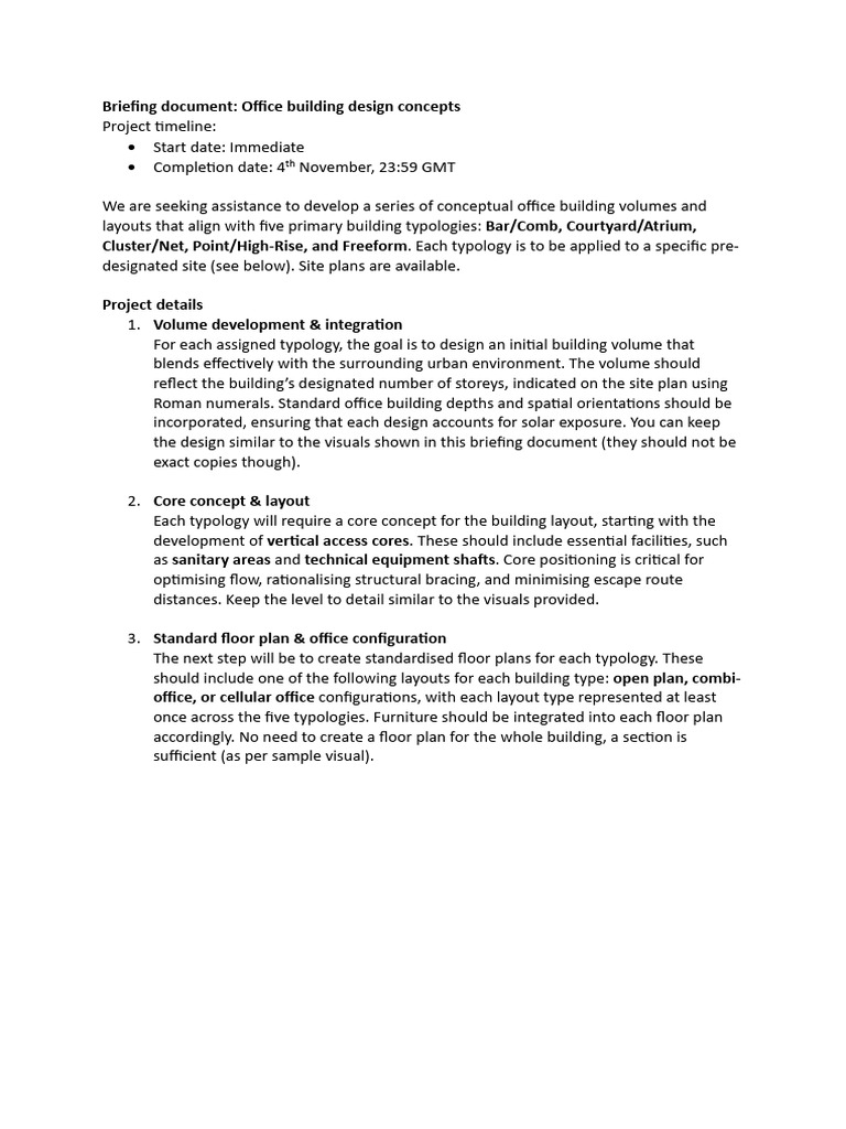 Project Brief Office Layouts | PDF
