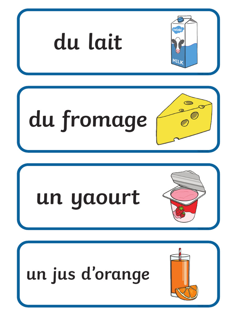 T T 6252 French Food Vocabulary Cards - Ver - 4 | PDF