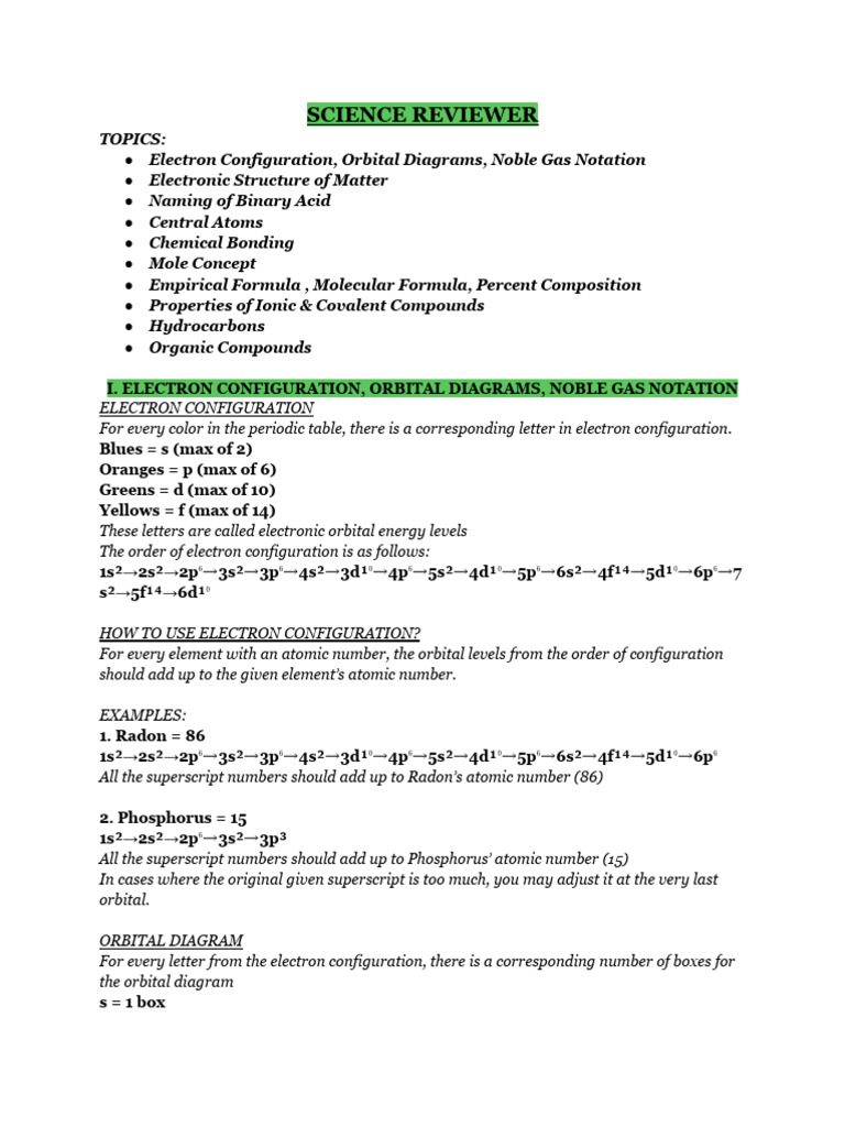 SCIENCE REVIEWER G9 Q2 | PDF | Atomic Orbital | Functional Group