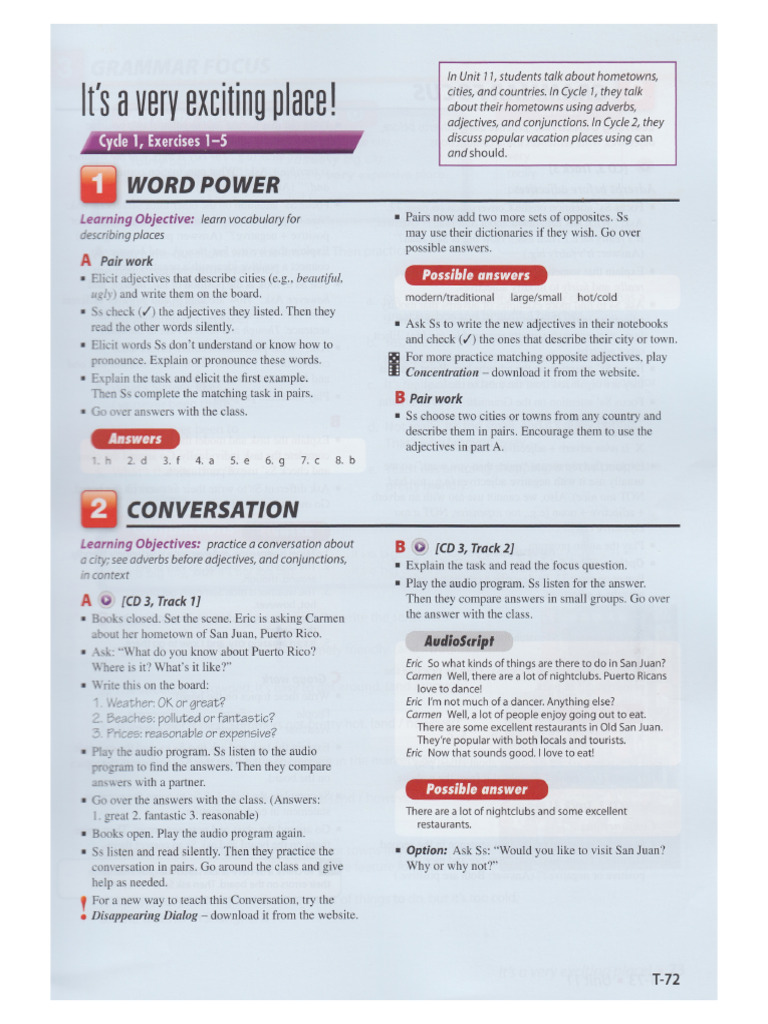 (TB) Interchange 1 - Unit 11 - Lesson 1 | PDF