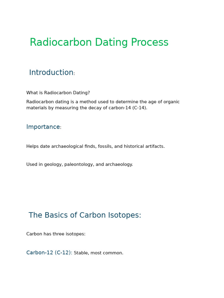 Radiocarbon Dating Explained | PDF