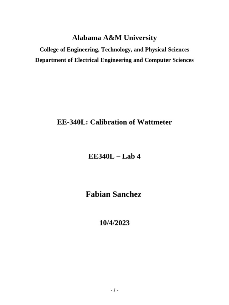 EE 340 Lab 4 fabian s | PDF | Voltage | Electrical Engineering
