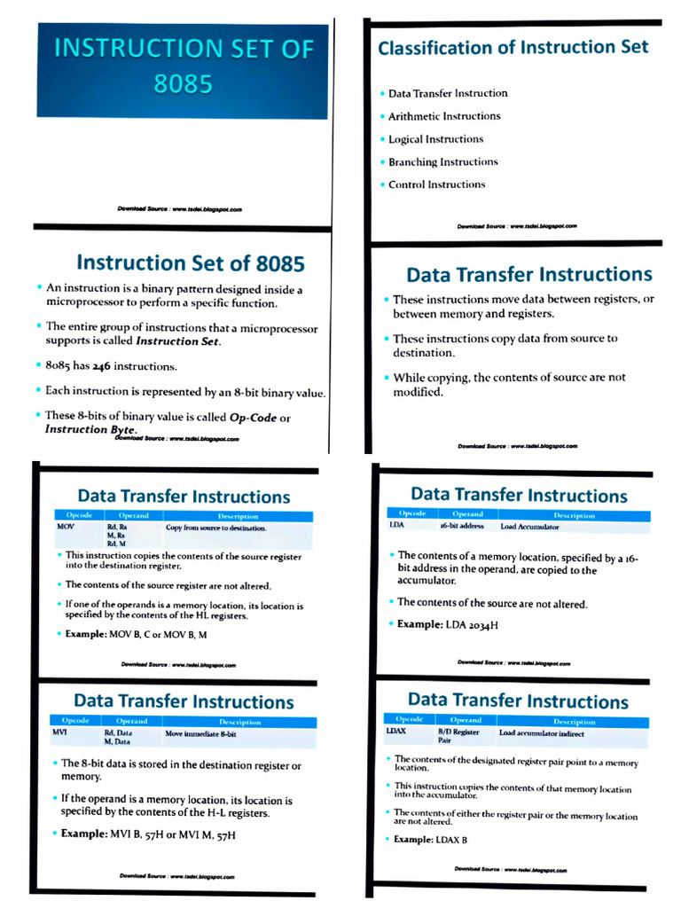 Instruction Set | PDF | Central Processing Unit | Computer Engineering