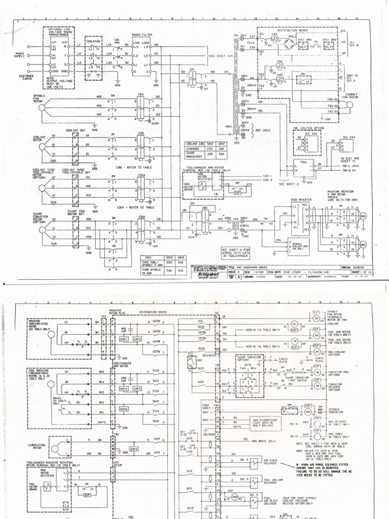Wiring Diagram Bridgeport VMC 600e | PDF