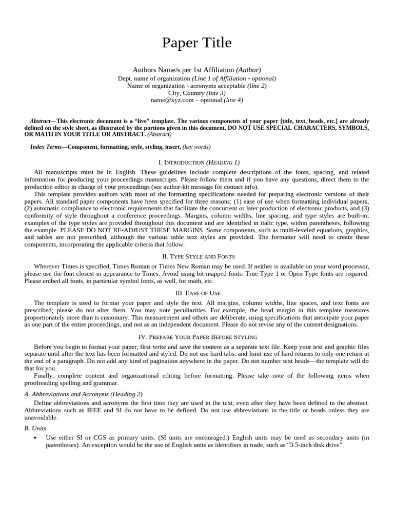 IEEE Template1 | PDF | Bracket | Note (Typography)