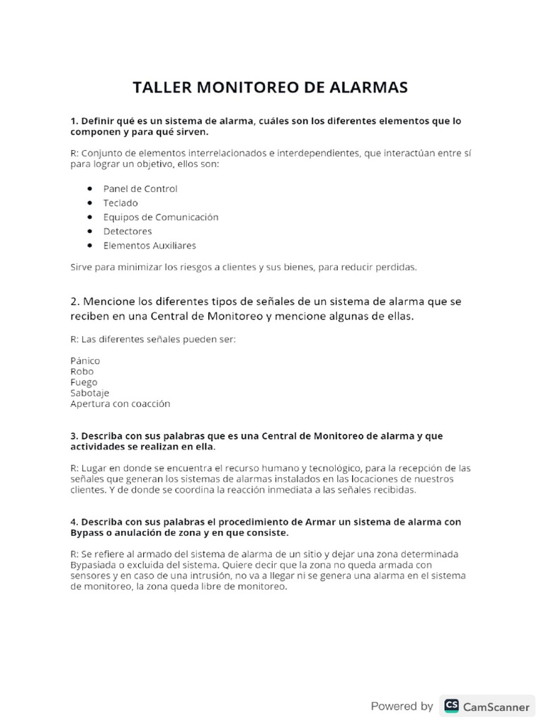 Taller Monitoreo de Alarma | PDF