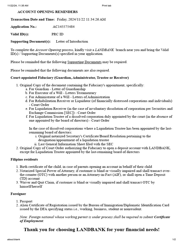 Land bank application | PDF | Power Of Attorney | Identity Document