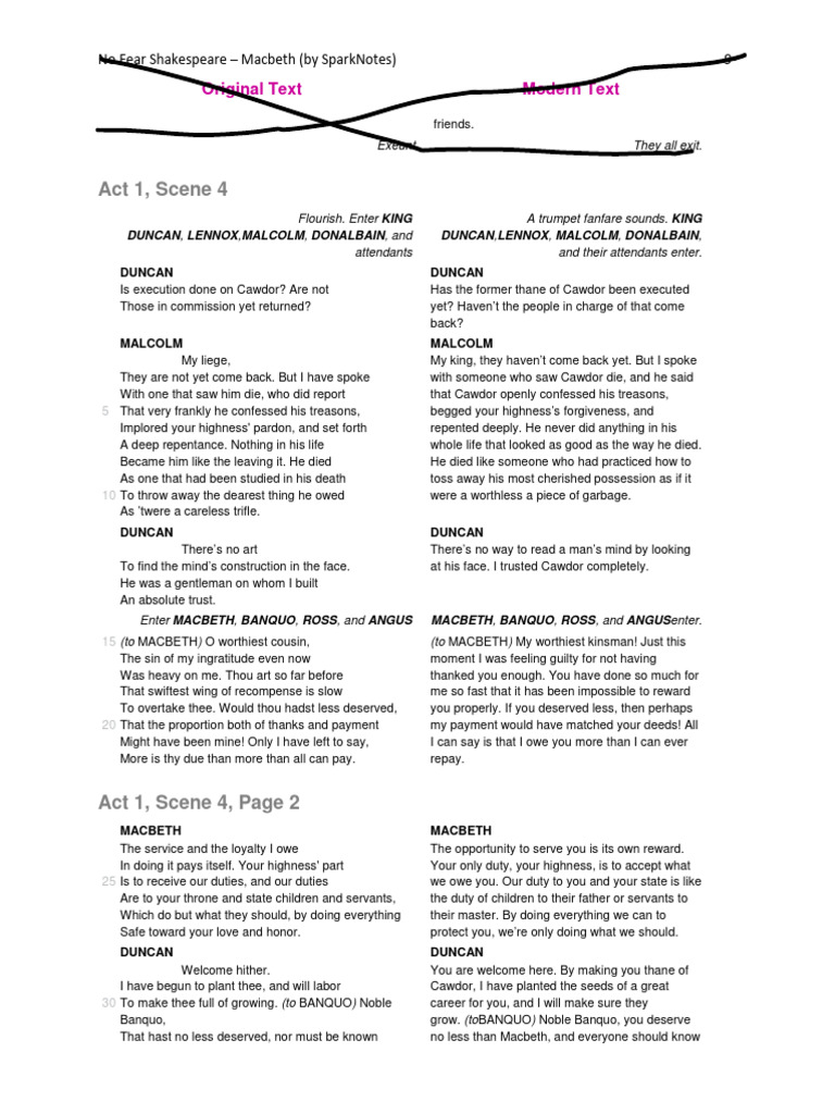 Macbeth Act I Scene iv | PDF | Macbeth