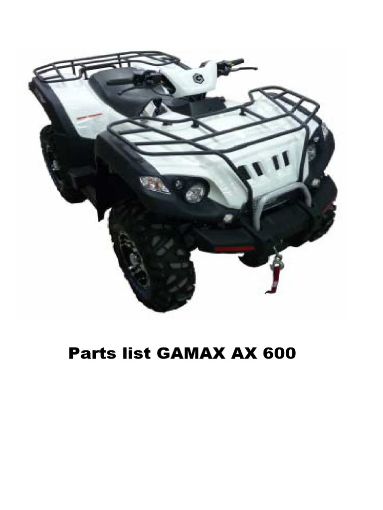 Gamax 600 Parts List | PDF | Axle | Vehicle Parts