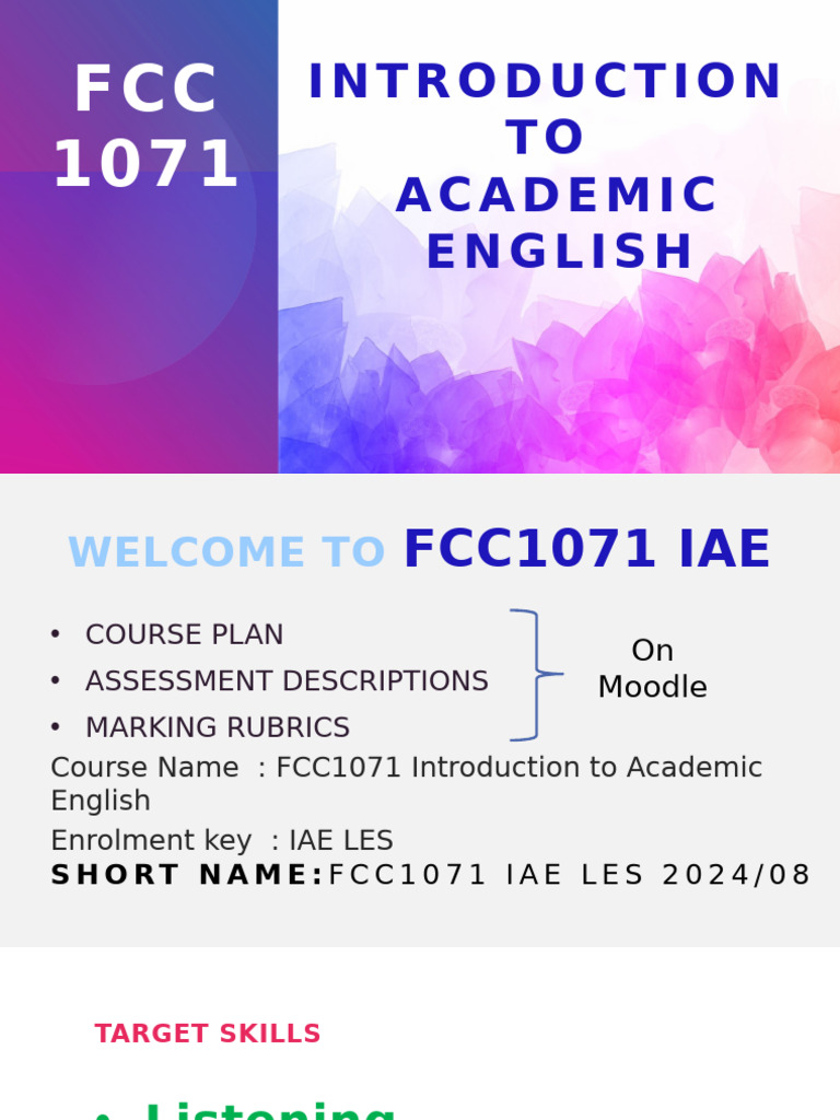 Course Overview Iae 1224 Les | PDF | Essays | Vocabulary
