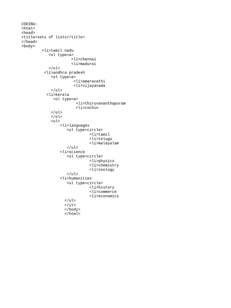 Indian States and Subjects List | PDF