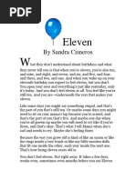 Eleven: by Sandra Cisneros | PDF