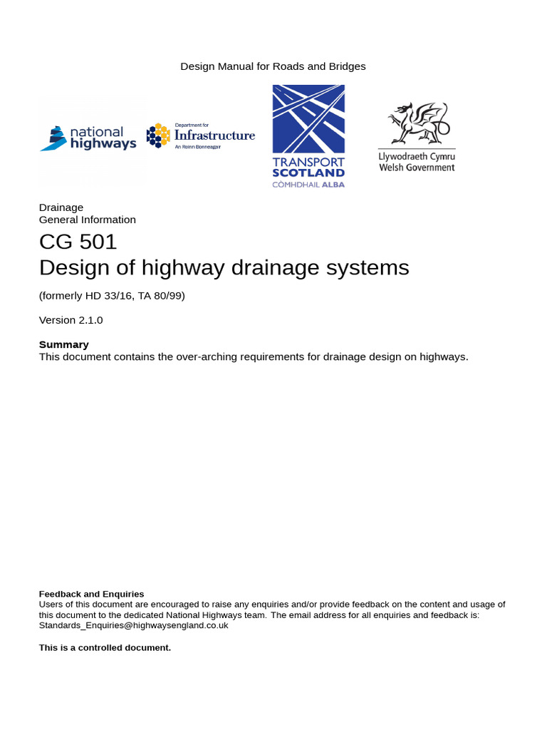 CG 501 Design of Highway Drainage Systems-Web (3) Pub | PDF | Road ...